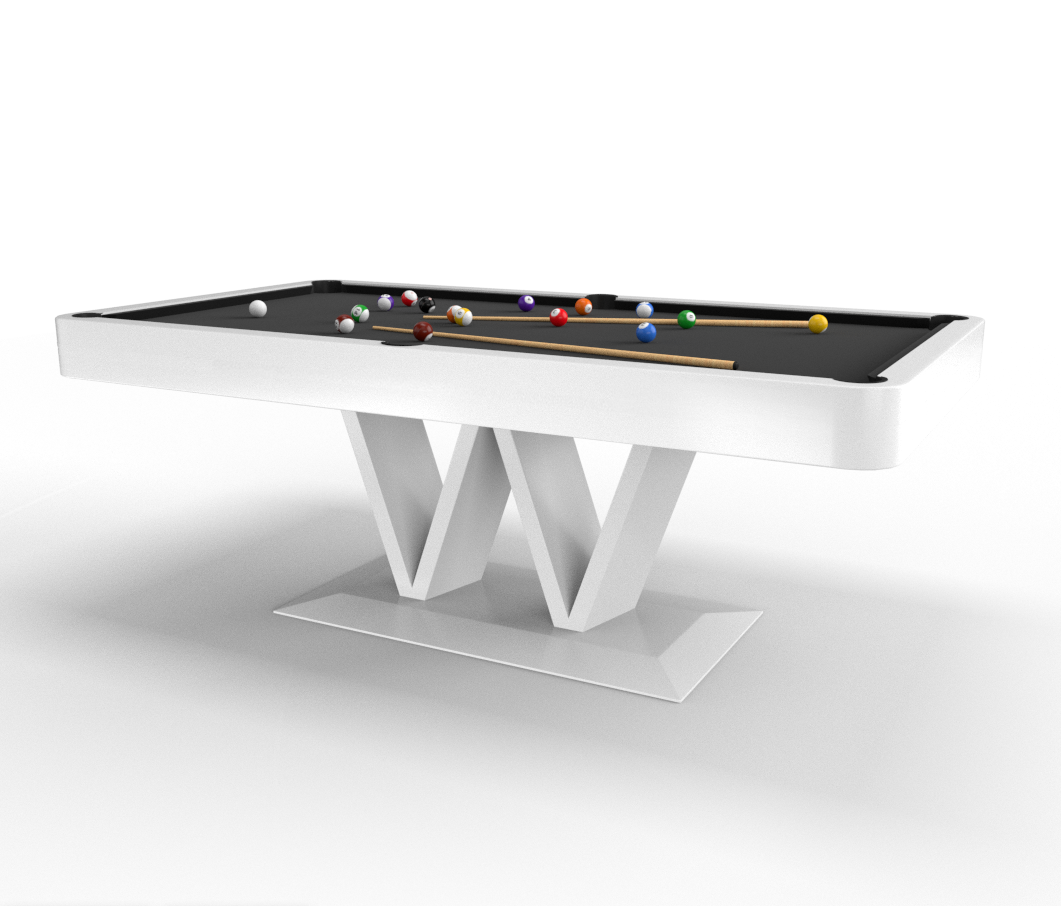 The Evalina Modern Slate Pool Table By White Billiards – The Game Room Plus