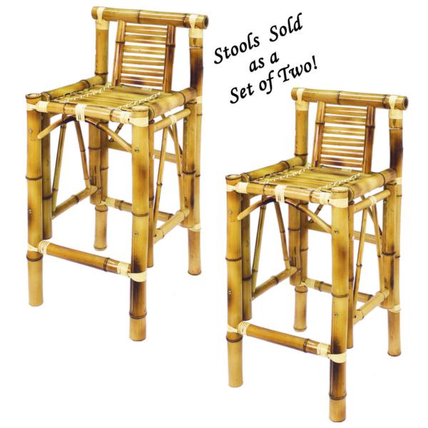 RAM Game Room Set of Two Bamboo Tiki Bar Stools – The Game Room Plus